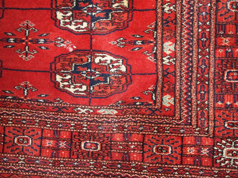Handmade Vintage Turkmen Tekke Rug, 1970s, 1C631 For Sale at 1stDibs