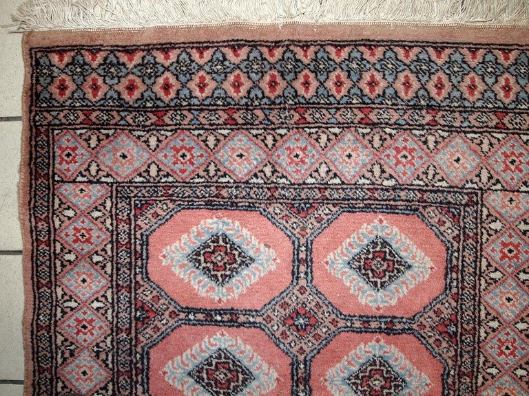 Handmade Vintage Uzbek Bukhara Rug, 1960s, 1C618 For Sale at 1stDibs
