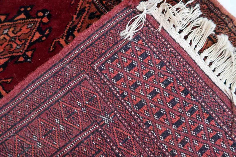 Handmade Vintage Uzbek Bukhara Rug, 1970s, 1C942 For Sale at 1stDibs