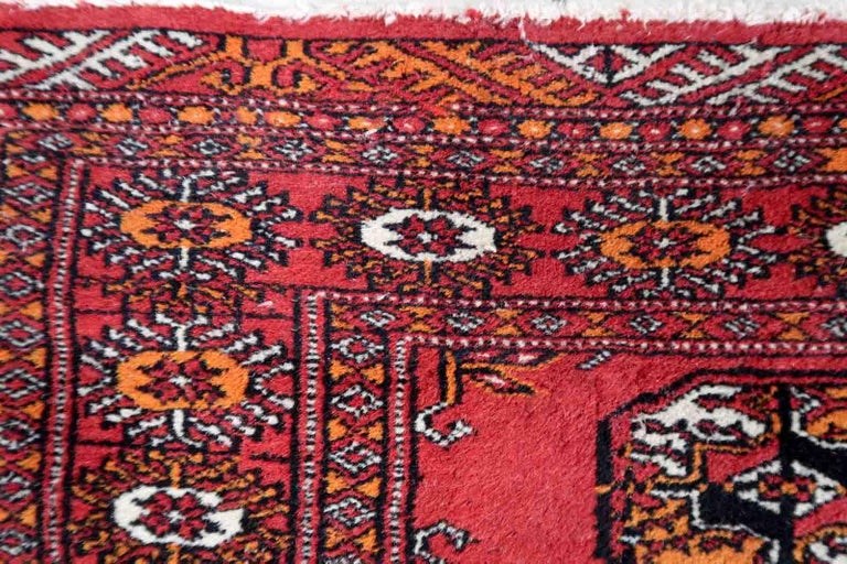 Handmade Vintage Uzbek Bukhara Rug, 1970s, 1C955 For Sale at 1stDibs
