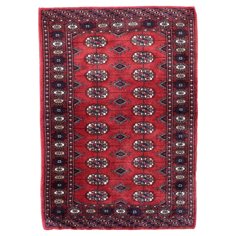 Handmade Vintage Uzbek Bukhara Rug, 1970s, 1C995 For Sale at 1stDibs