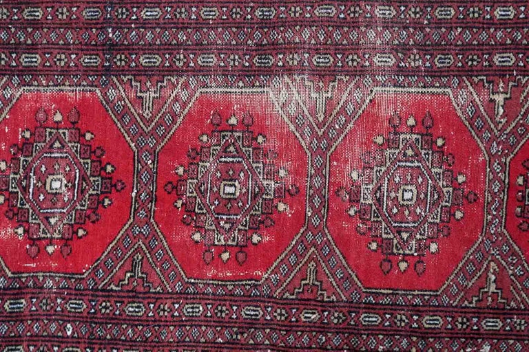 Handmade Vintage Uzbek Bukhara Rug, 1970s, 1Cc1022 For Sale at 1stDibs