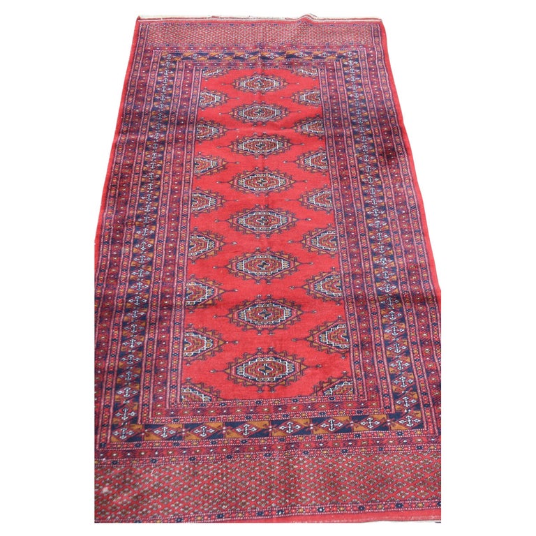 Handmade Vintage Uzbek Bukhara Rug 1970s, 1g109 For Sale at 1stDibs