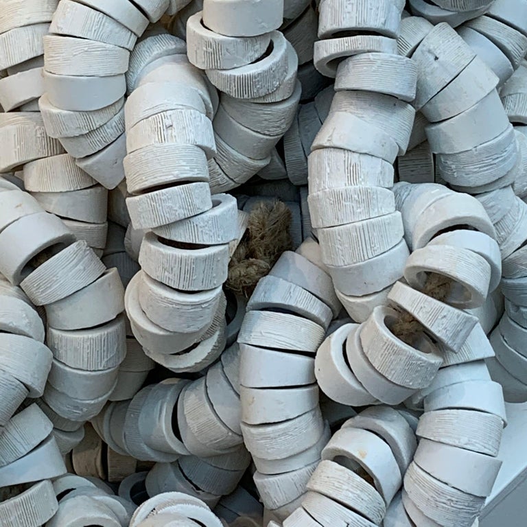 Handmade White Porcelain Rope Sculpture, France, Contemporary For Sale ...