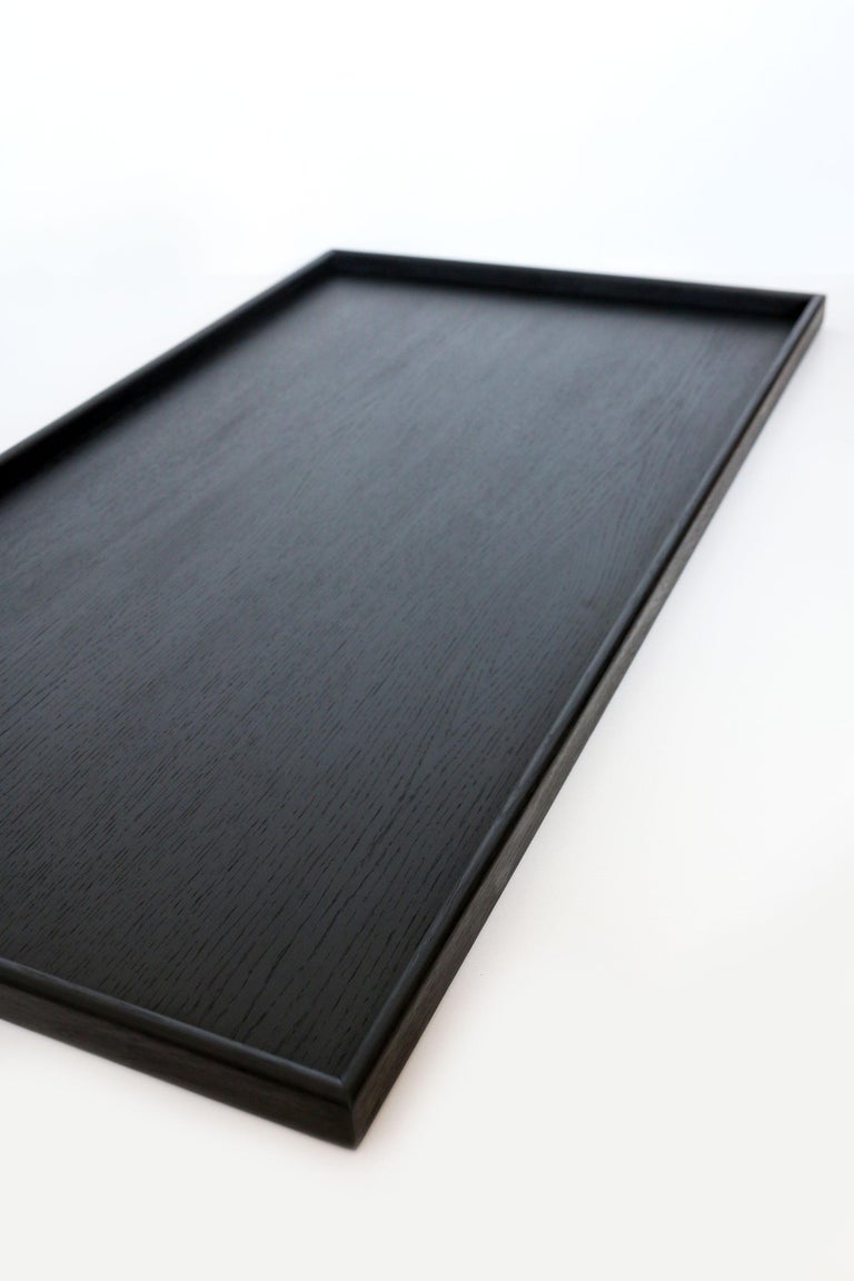 Handmade Wooden Black Serving Tray For Sale at 1stDibs