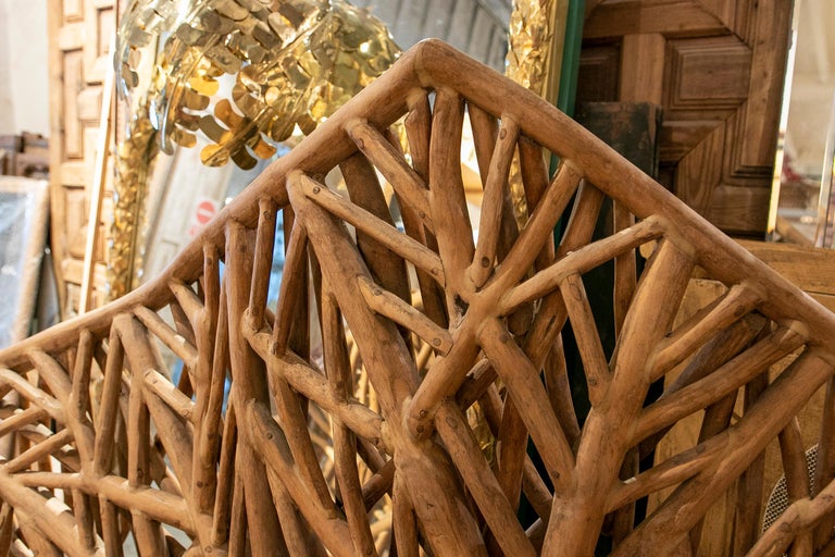 Handmade Wooden Sofa Made of Wooden Logs for the Garden For Sale at 1stDibs