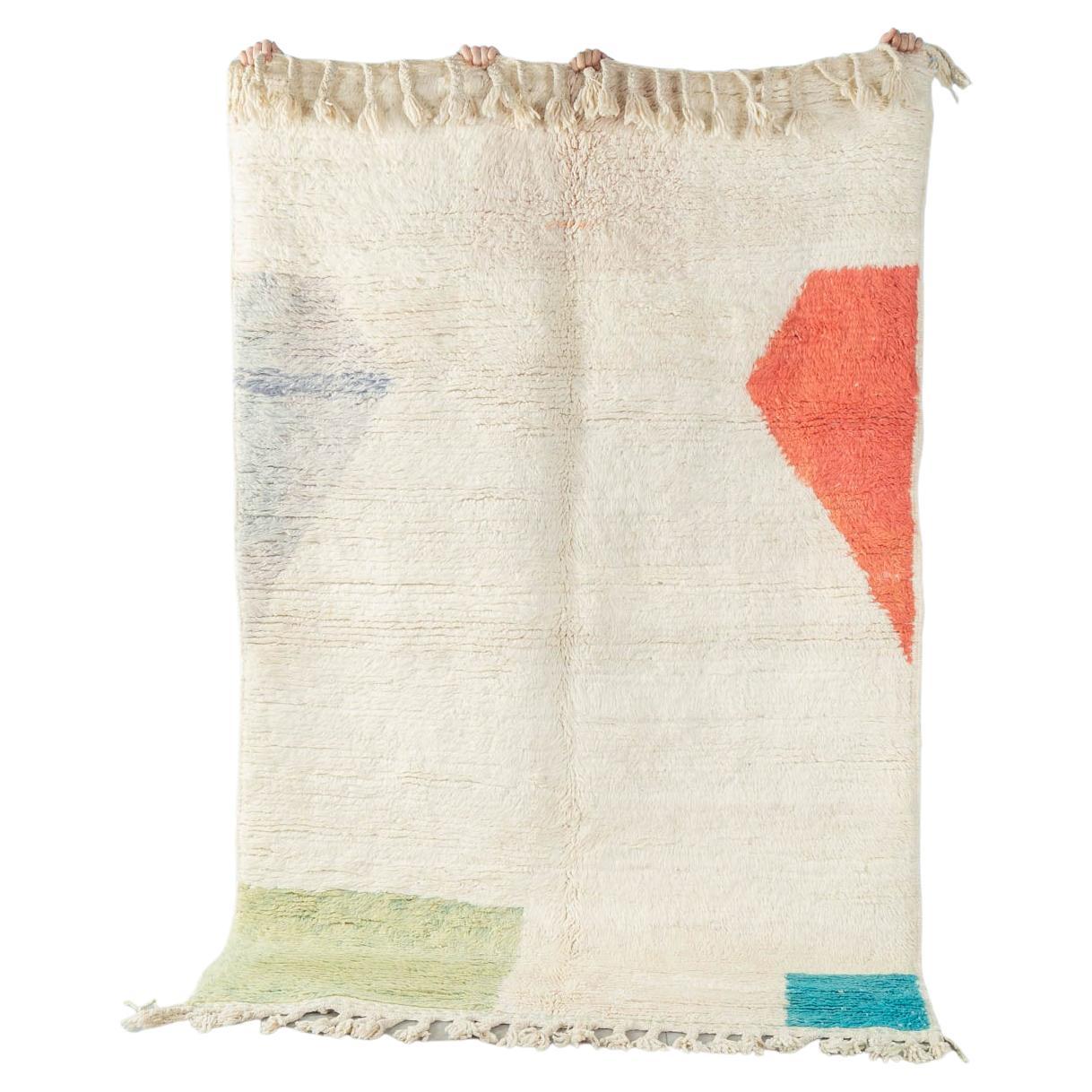 Moroccan Beni Ourain Berber Rug Made of Natural Undyed Wool For Sale at ...
