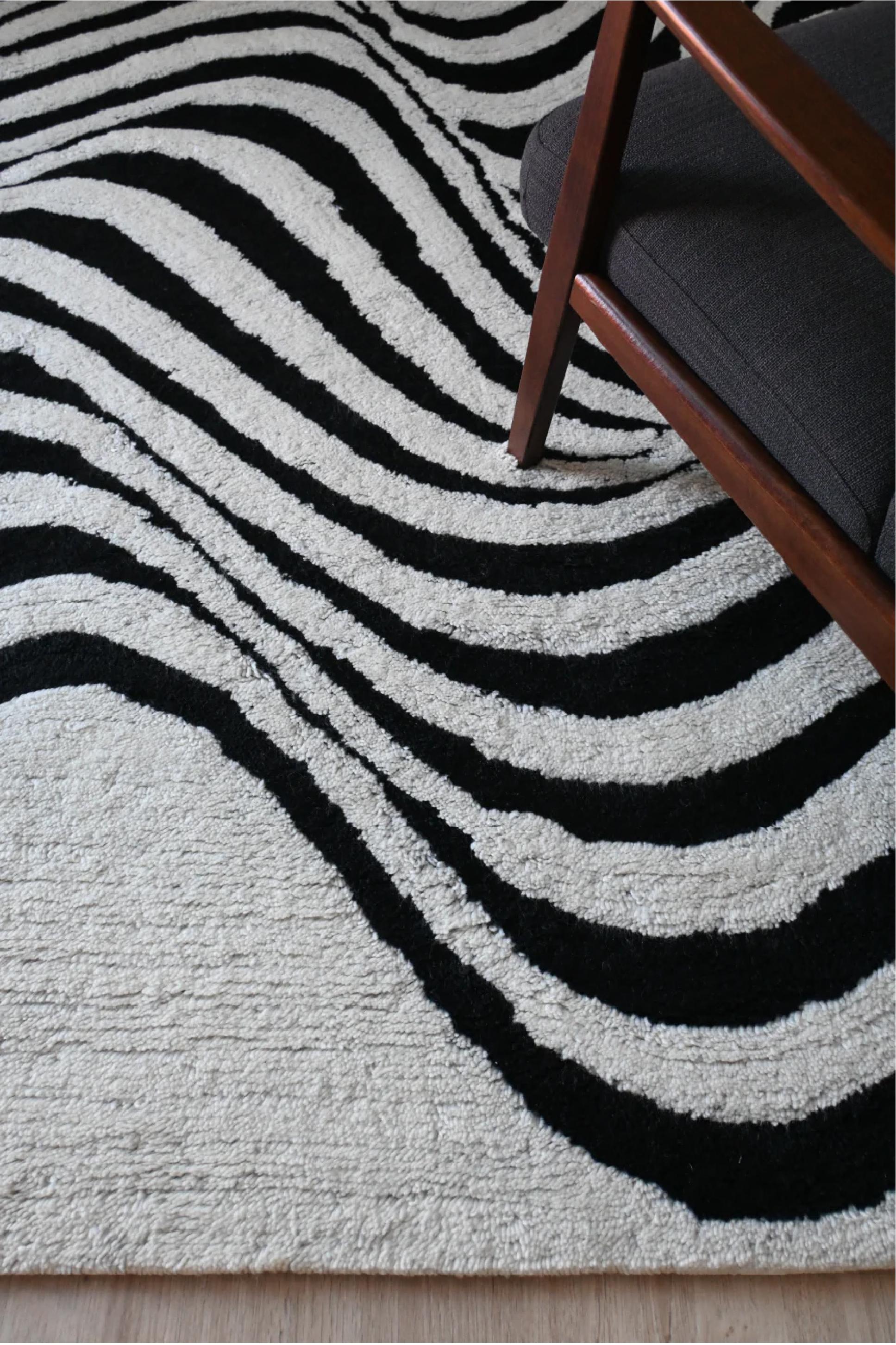 Handmade Wool Rug, Infinity Design 8 x 10 Ft. Inspired by Bauhaus ...