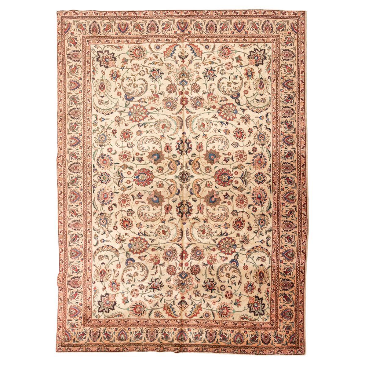 Wool Handmade Kirman Rug Classic Flowers, Leaves and Branches Design ...