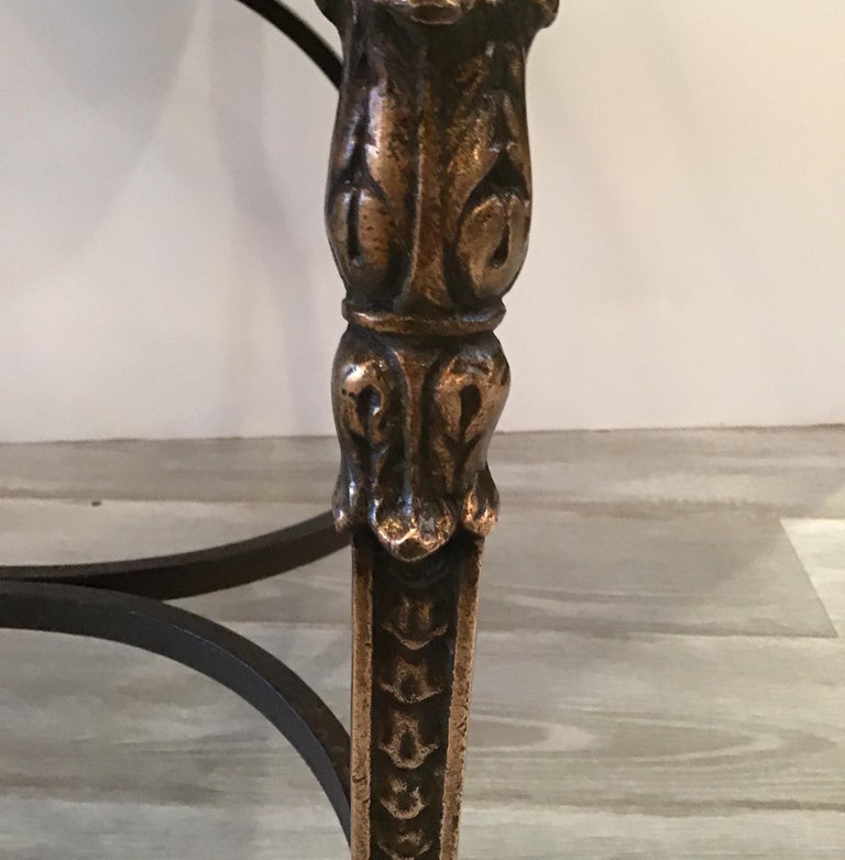 Handmade Wrought Iron and Burnished Brass Throne Chair with Armorial ...