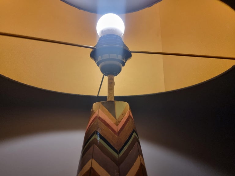 Hand Painted Ceramic Table Lamp, Italy, 1970s For Sale at 1stDibs