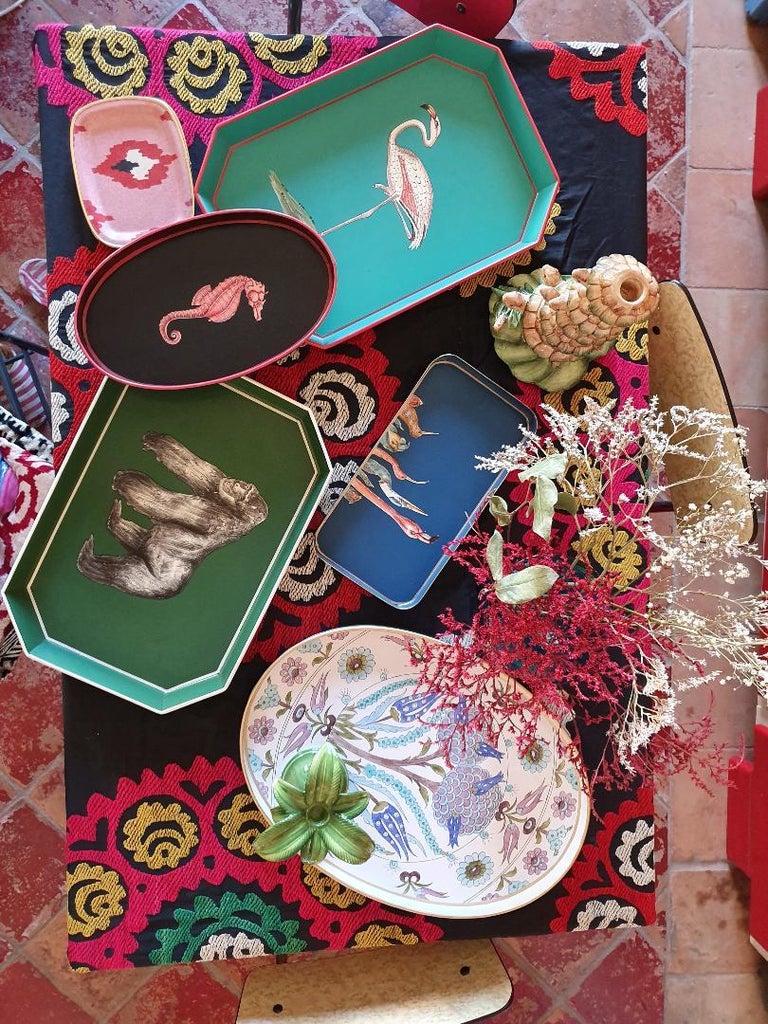 Handpainted Persian Iron Tray at 1stDibs