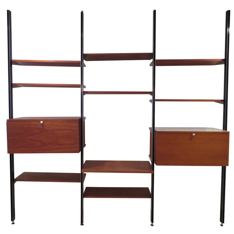 Handsome 3 Bay George Nelson Herman Miller CSS Wall Unit Mid-Century ...