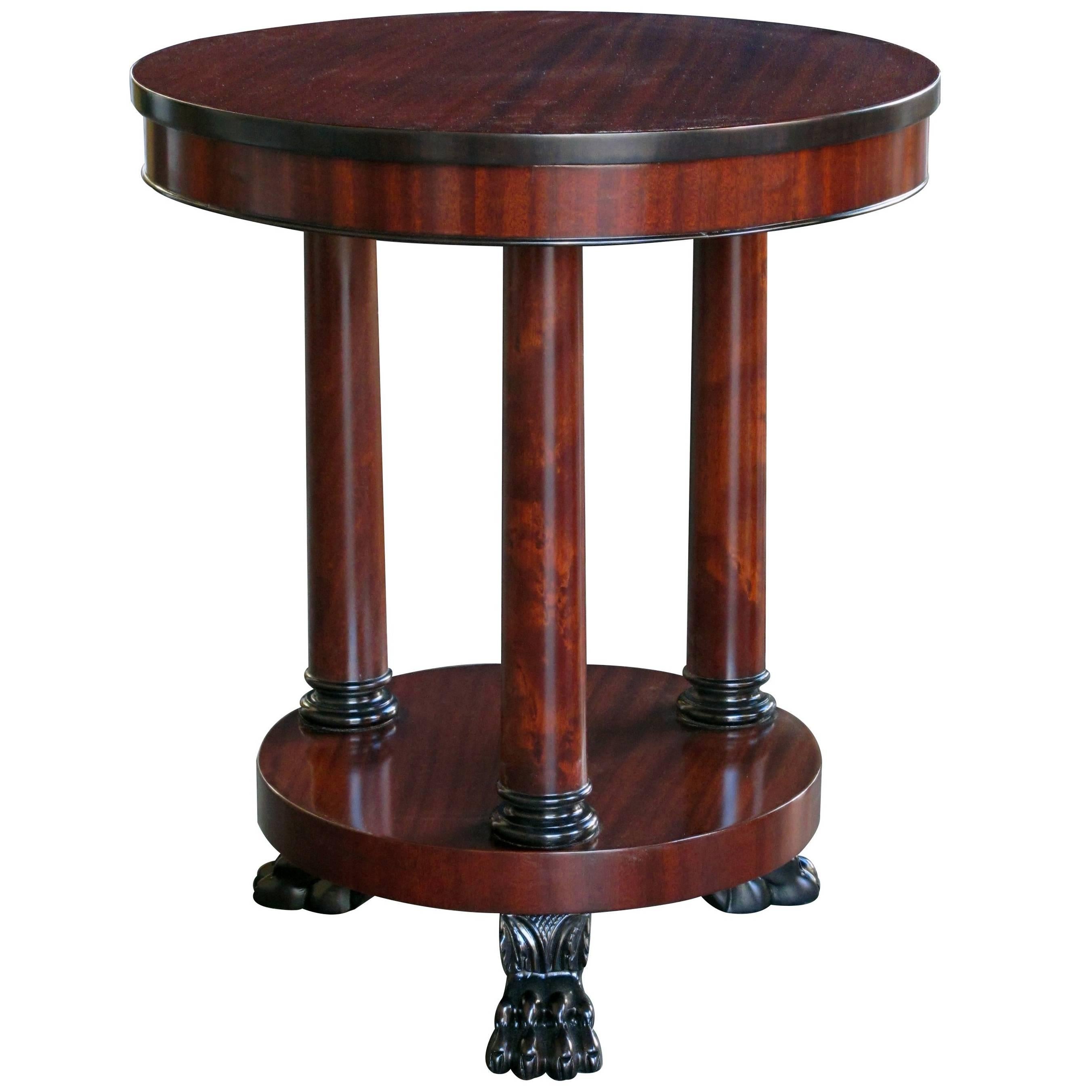 Handsome American Classical Style Circular Ribbon-Mahogany Gueridon ...