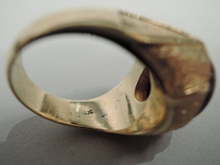 Customizable Handsome American Modern 14k Yellow Gold and Amethyst Man ...