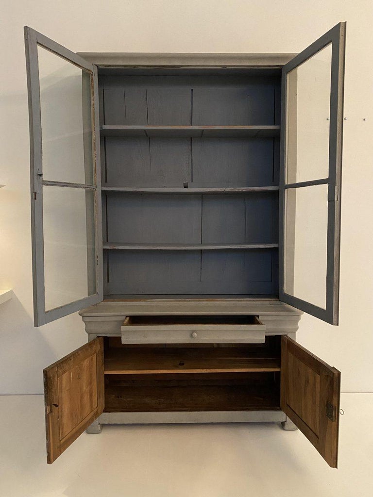 Handsome Antique 2-Part Display Cabinet-France, 1900s For Sale at 1stDibs