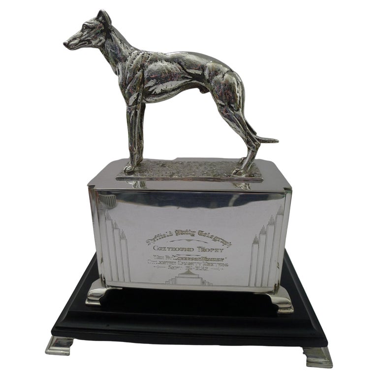 Handsome Art Deco Greyhound Racing Trophy Box, 1932 For Sale at 1stDibs