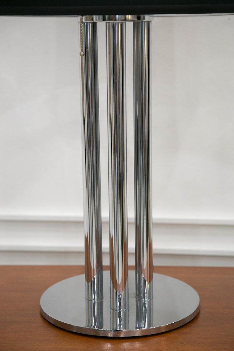 Handsome Chrome Column Lamps, Pair at 1stDibs