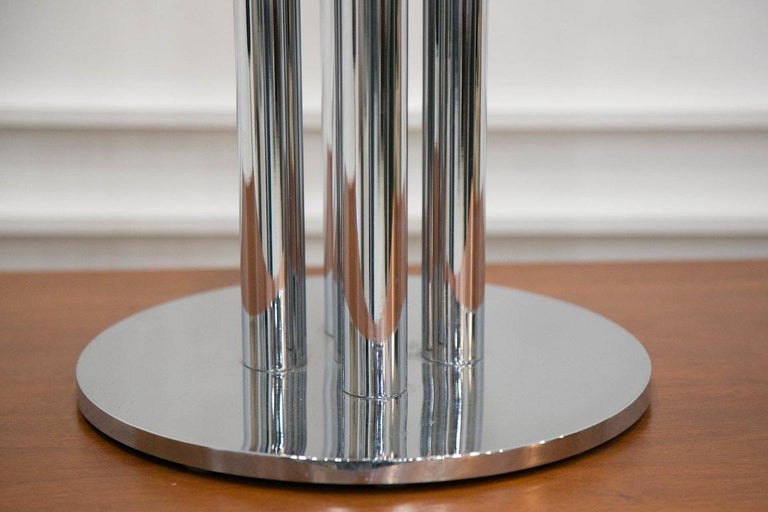Handsome Chrome Column Lamps, Pair at 1stDibs
