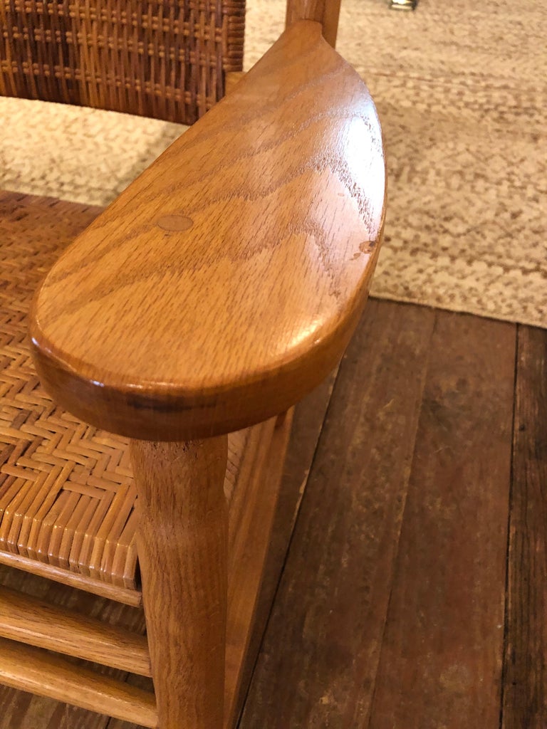 Handsome Comfy Shaker Style Oak and Caned Rocking Chair at 1stDibs ...