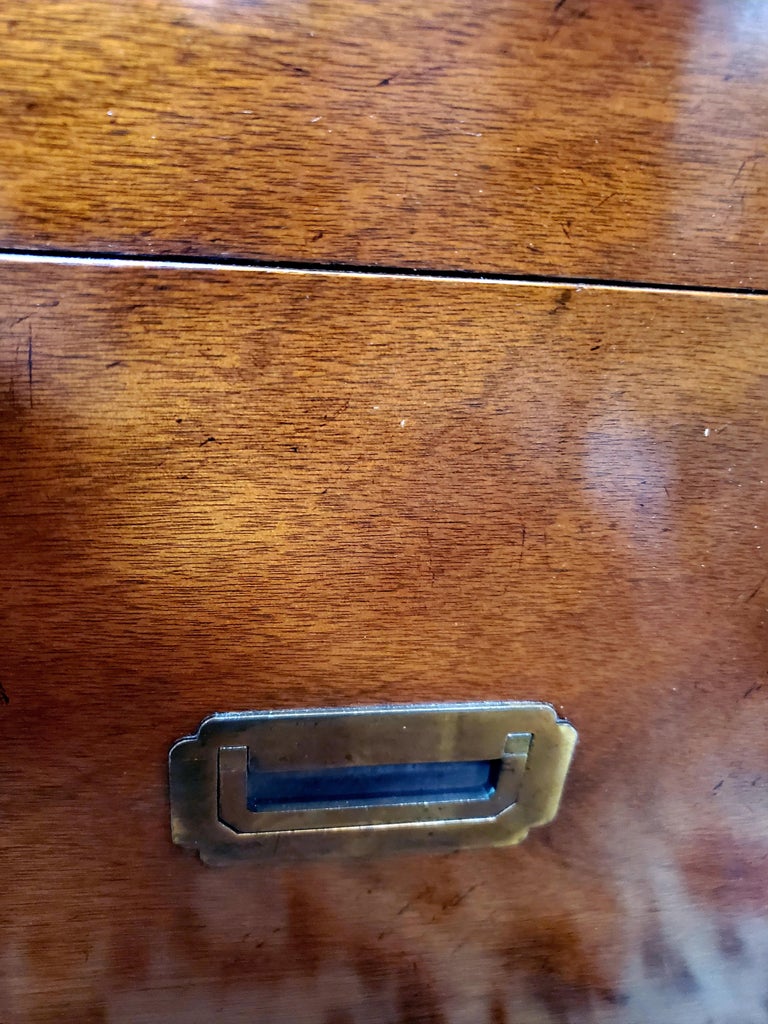 Handsome Cube Shaped Mahogany Trunk End Table with Brass Corners For ...