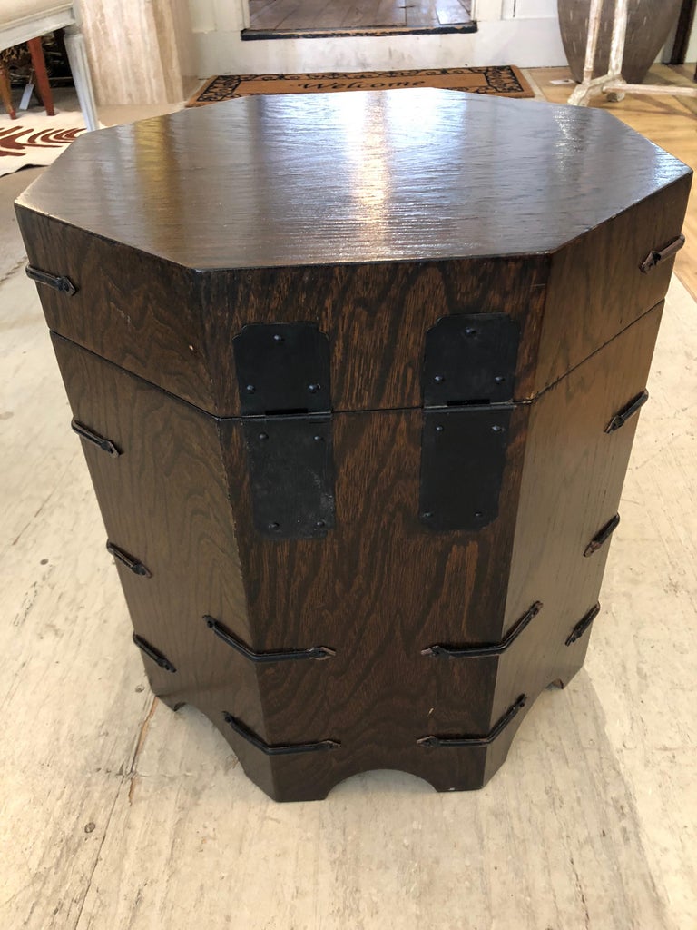 Handsome Dark Wood Octagonal Chest End Table For Sale at 1stDibs ...