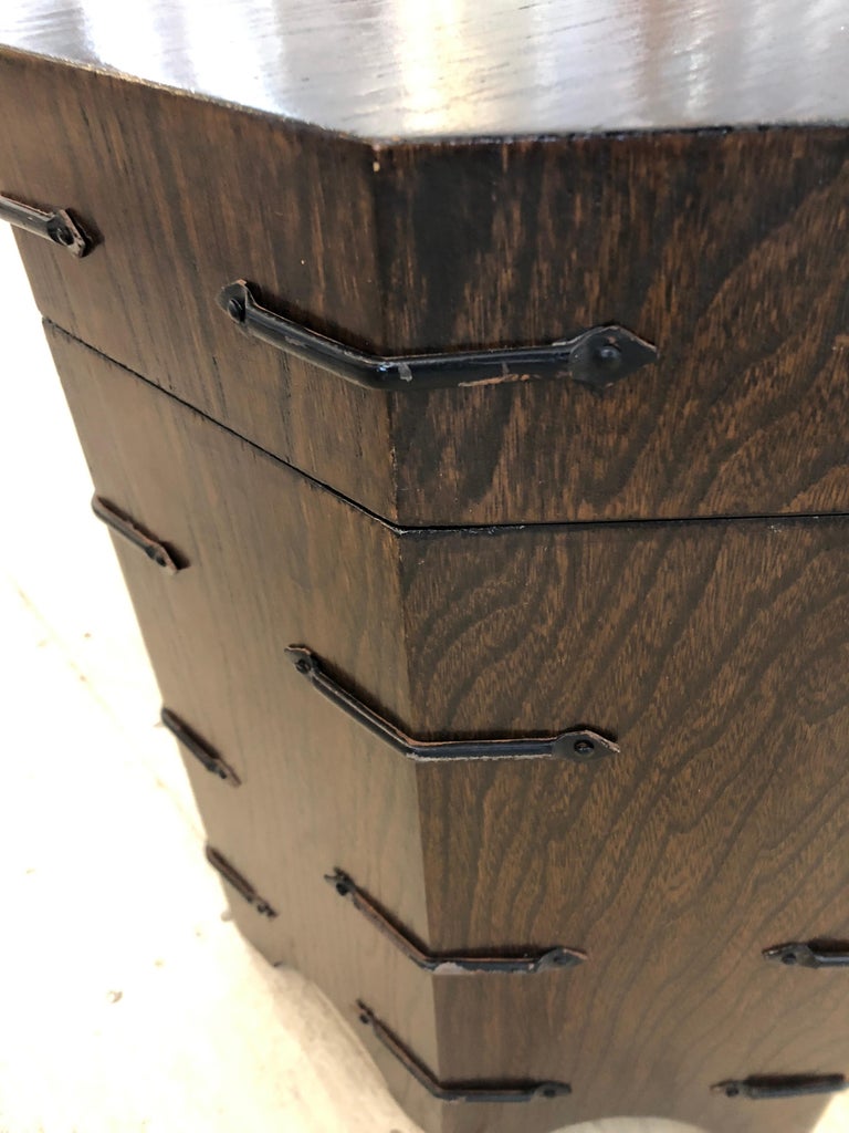 Handsome Dark Wood Octagonal Chest End Table For Sale at 1stDibs ...