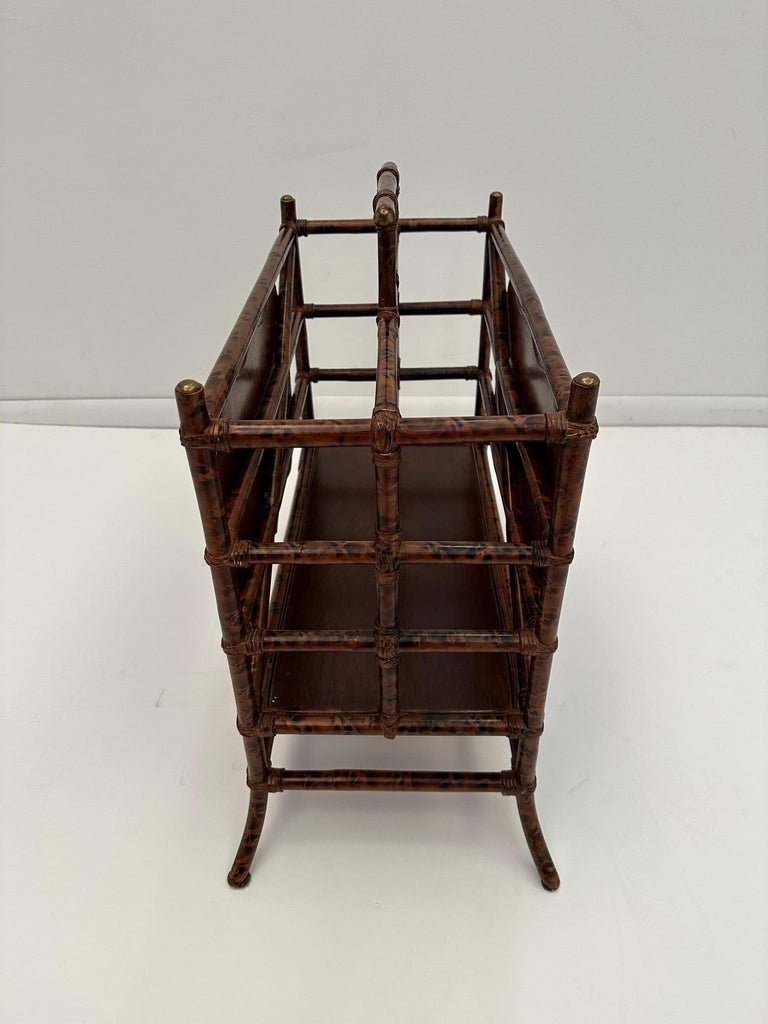 Handsome Faux Tortoise Finished Tooled Leather Maitland Smith Magazine ...