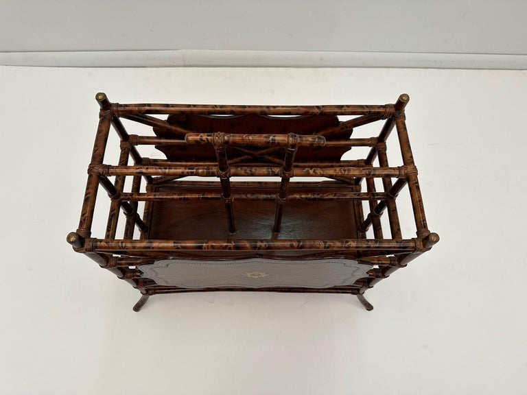 Handsome Faux Tortoise Finished Tooled Leather Maitland Smith Magazine ...