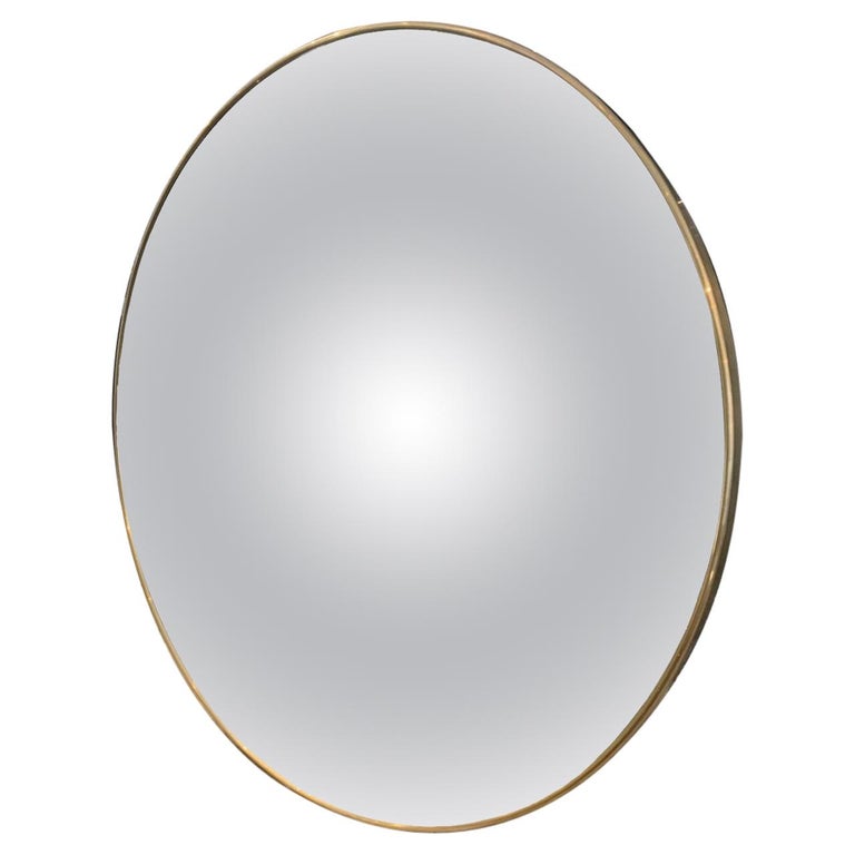 Brass Convex/Butler's Mirror-Italy 1960s at 1stDibs