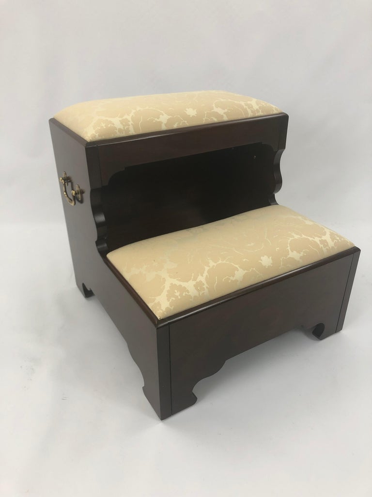 Handsome Mahogany and Upholstered Bed Steps at 1stDibs | henkel harris ...
