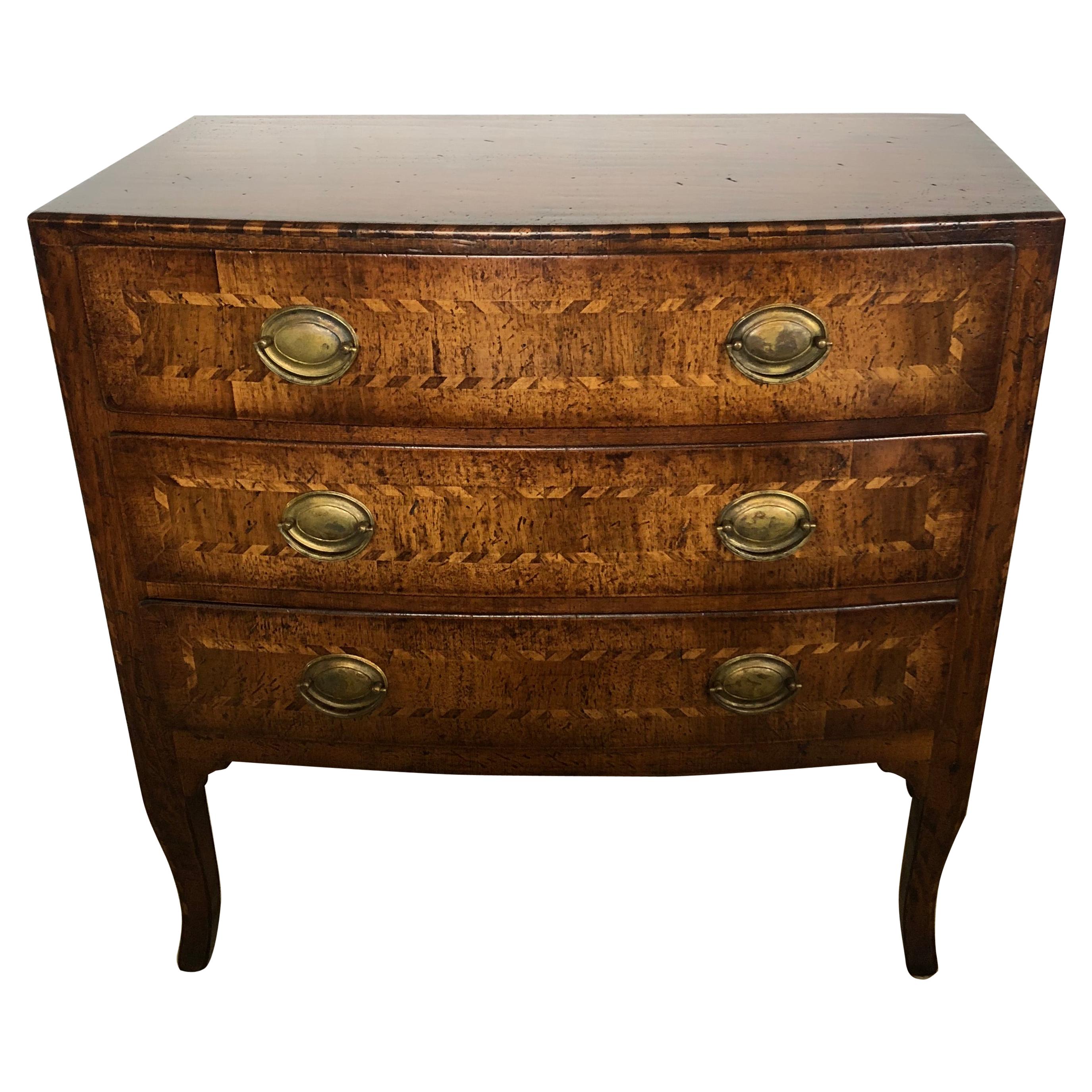 Handsome Medium Sized Burled Walnut Chest of Drawers with Beautiful ...