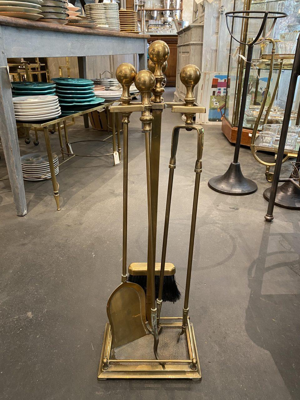 Handsome Midcentury Fireplace Set, France at 1stDibs