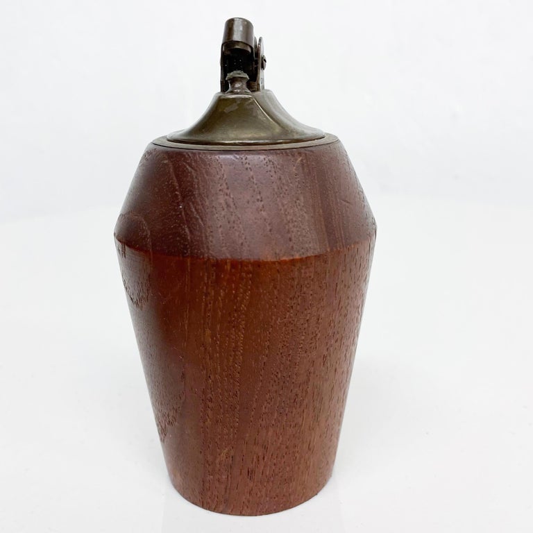 Handsome Modernist Table Cigarette Lighter in Teak Wood by BV Norway ...