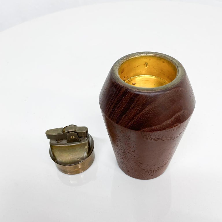 Handsome Modernist Table Cigarette Lighter in Teak Wood by BV Norway ...