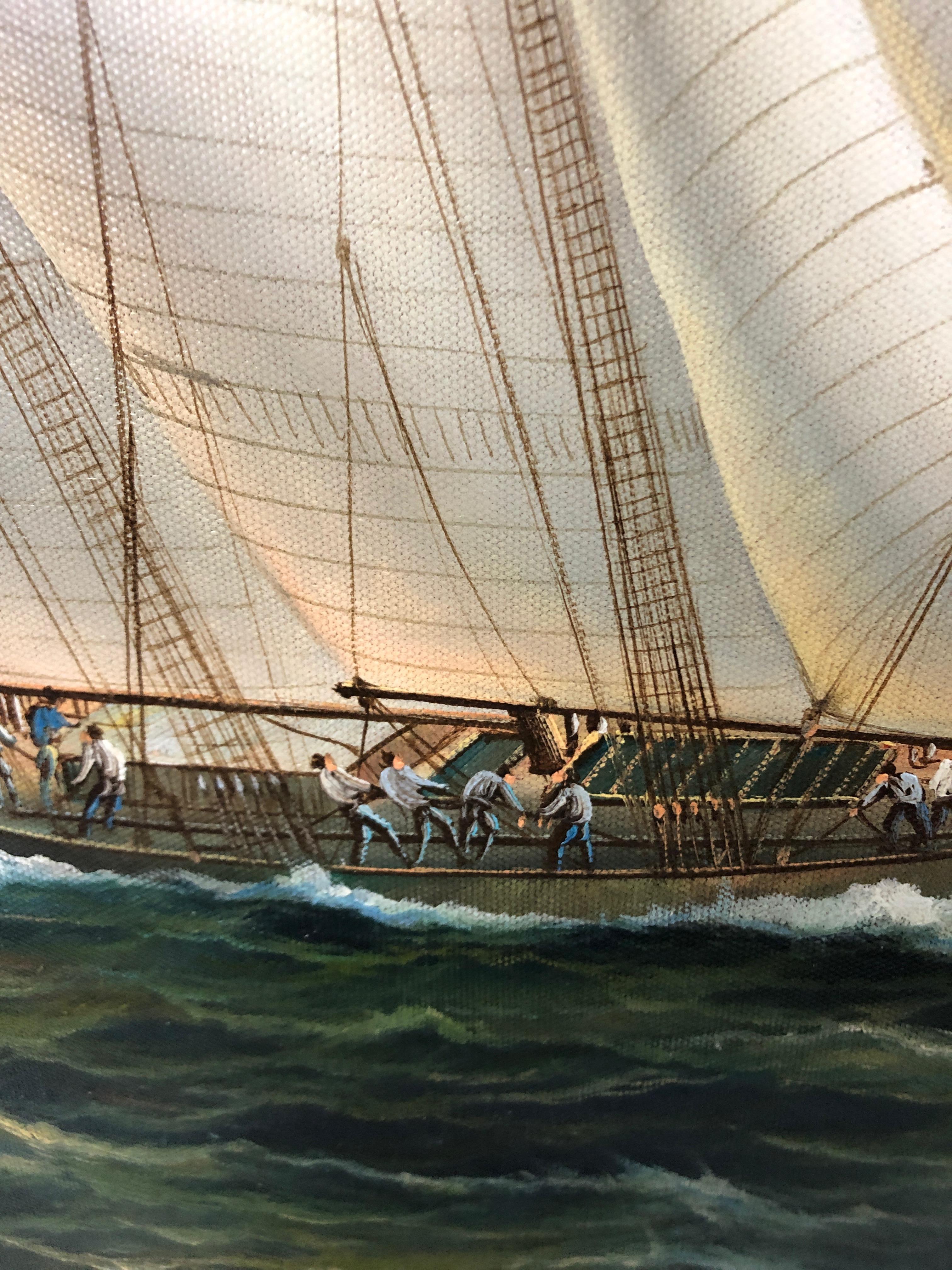 Handsome Painting of Sailing Vessels by Cooper For Sale at 1stDibs ...