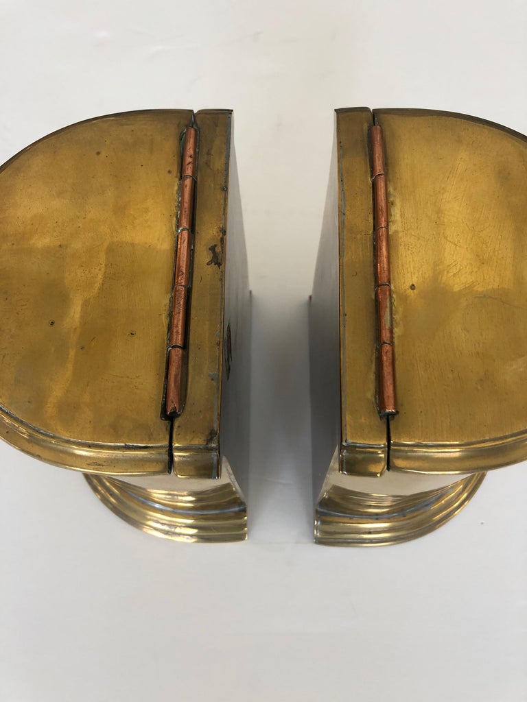 Handsome Pair of Antique English Cast Brass and Copper Bookends For ...