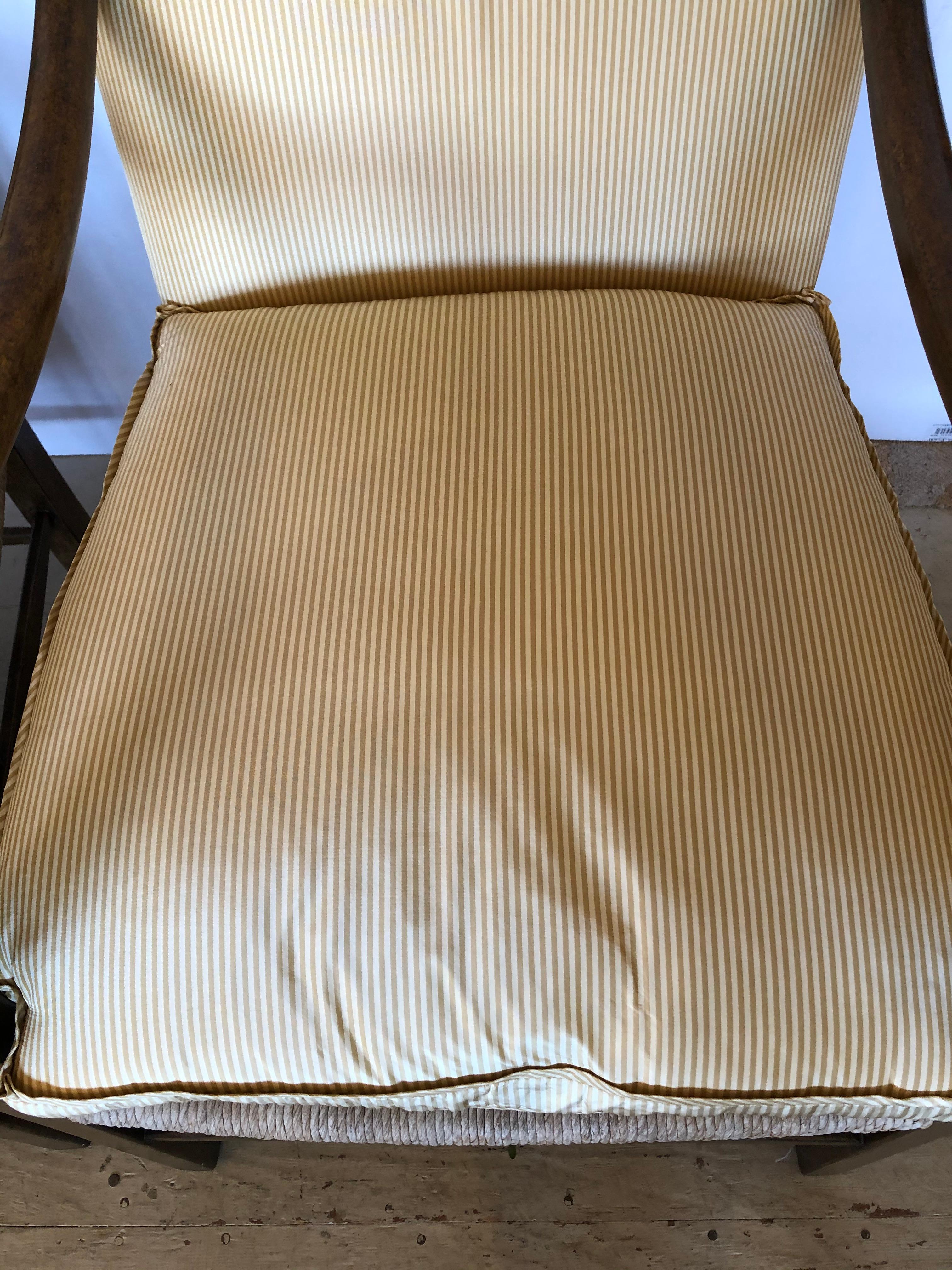 Handsome Pair of Nancy Corzine Rush Seat Upholstered Armchairs For Sale ...