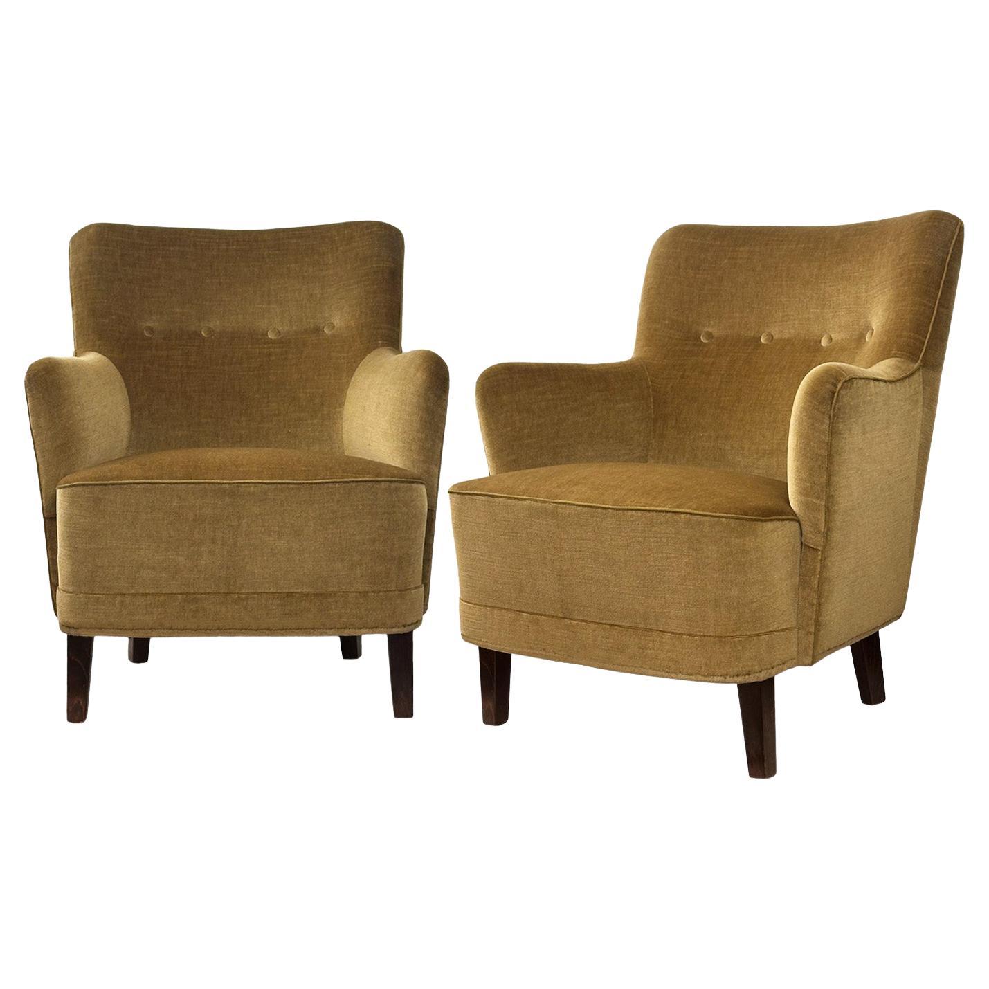 Handsome Pair of Scandinavian Modern Armchairs 1960s For Sale at 1stDibs