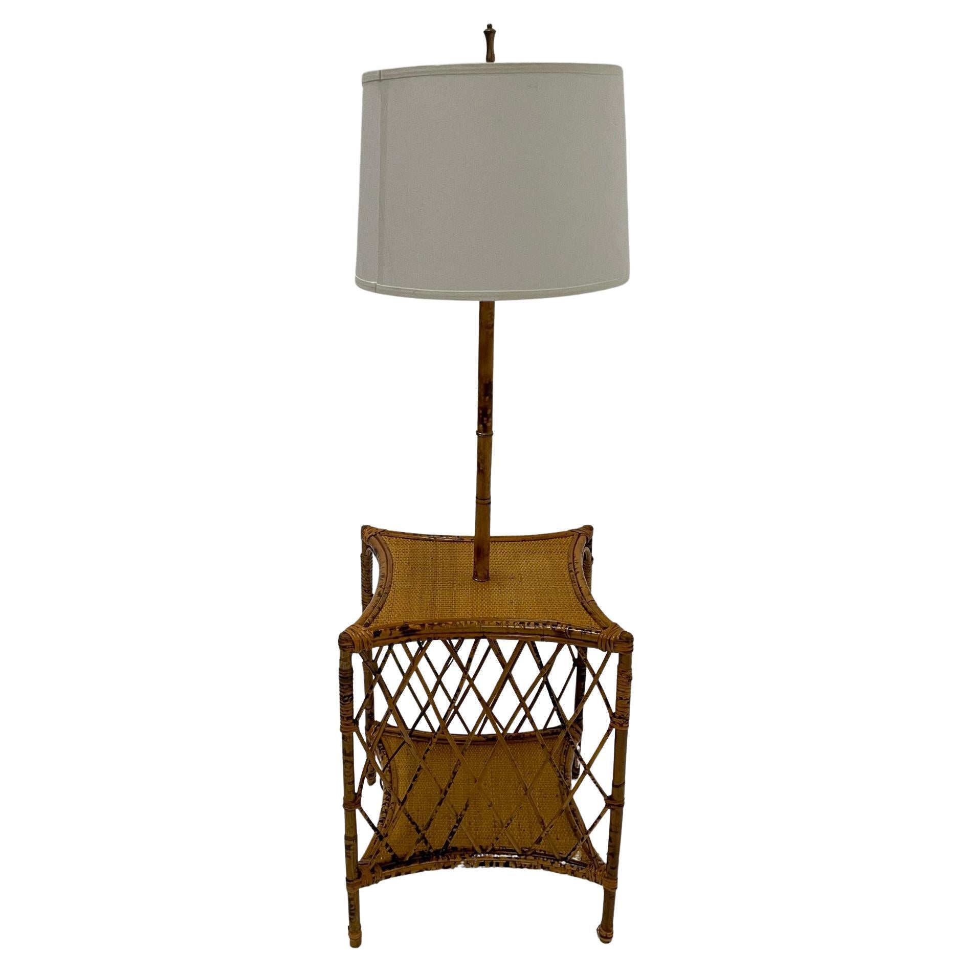 Wicker Floor Lamp/Fernery For Sale at 1stDibs
