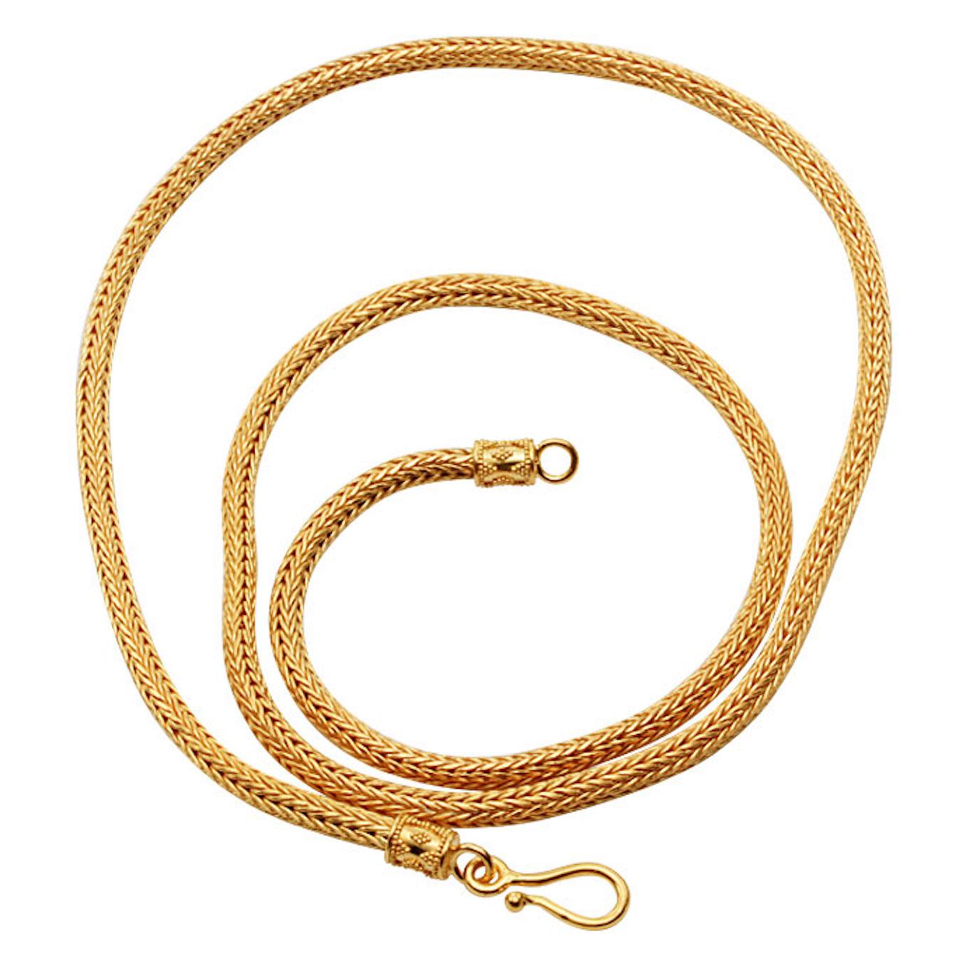 Handwoven 20 inch 22K Gold Snake Chain at 1stDibs