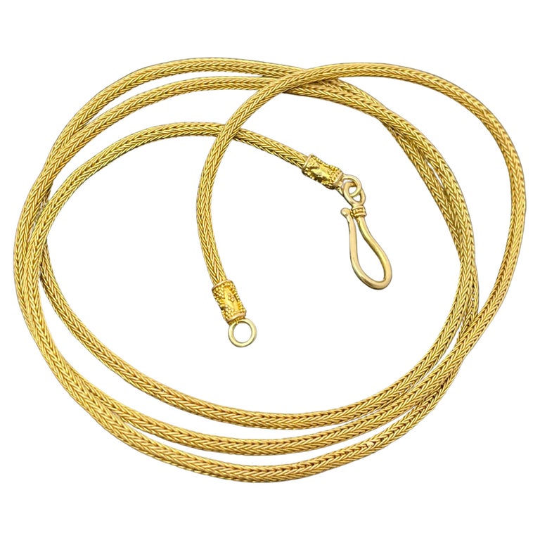 Steven Battelle Handwoven 18K Gold Snake Chain 24" at 1stDibs