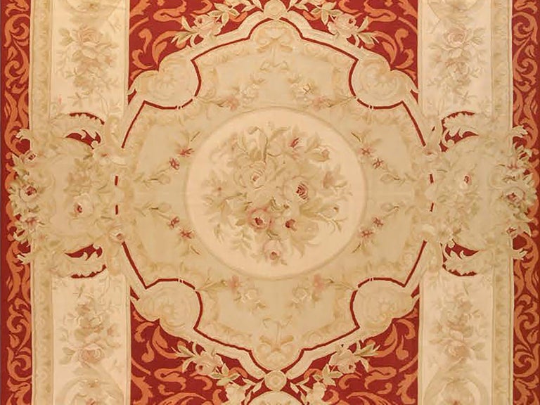 Handwoven Antique Aubusson Wool and Silk Rug, circa 1970s For Sale at ...