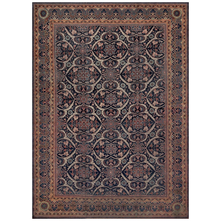 Handwoven Antique Persian Wool Tabriz Rug For Sale at 1stDibs