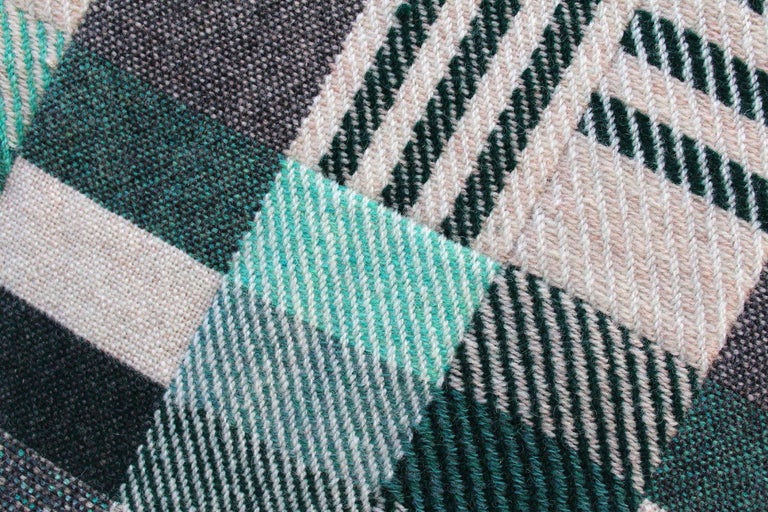 Handwoven Art Deco 'Altitude 100' Stripe Double Cloth Reversible ...