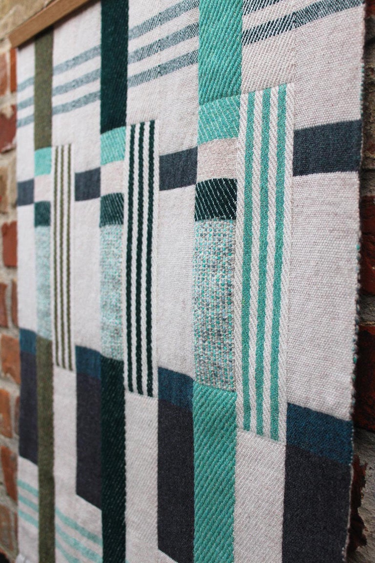 Handwoven Art Deco 'Altitude 100' Stripe Double Cloth Reversible ...