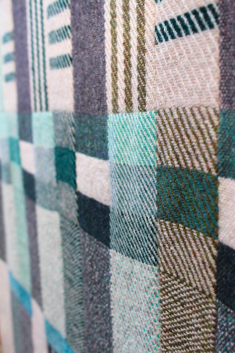 Handwoven Art Deco 'Altitude 100' Stripe Double Cloth Reversible ...