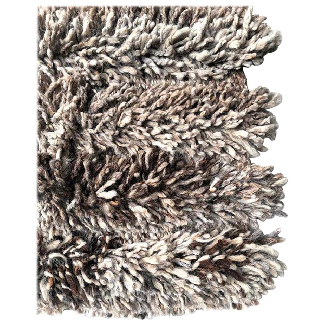 Handwoven Blend Wool Rug, Organic Modern Tailored Shag Style, in Stock ...