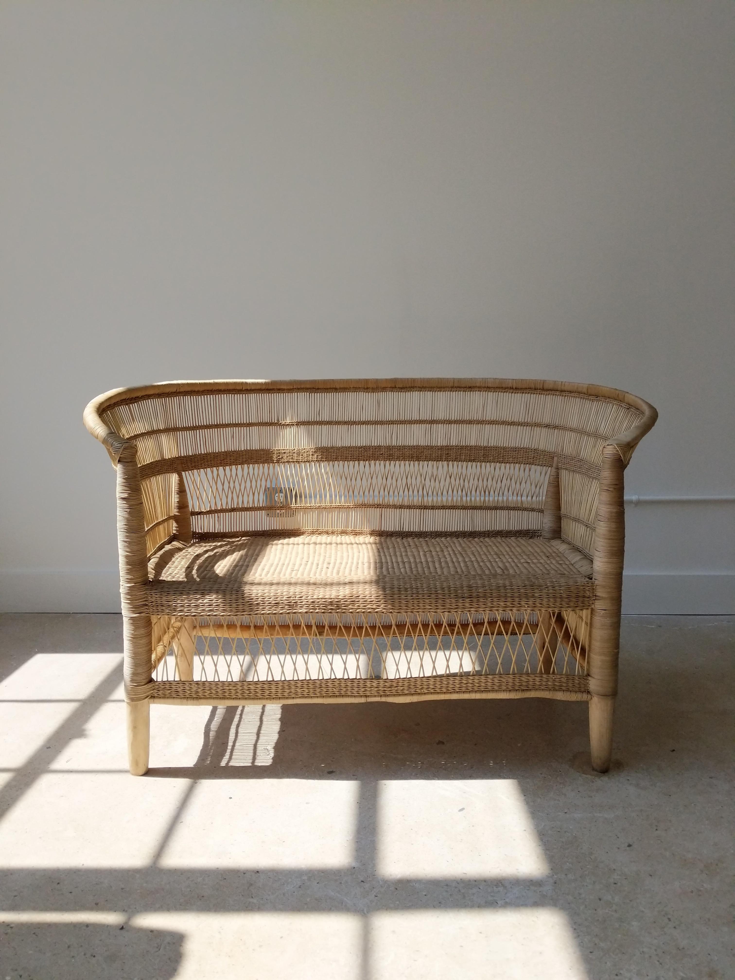 Handwoven Cane Loveseat at 1stDibs | cane love seat