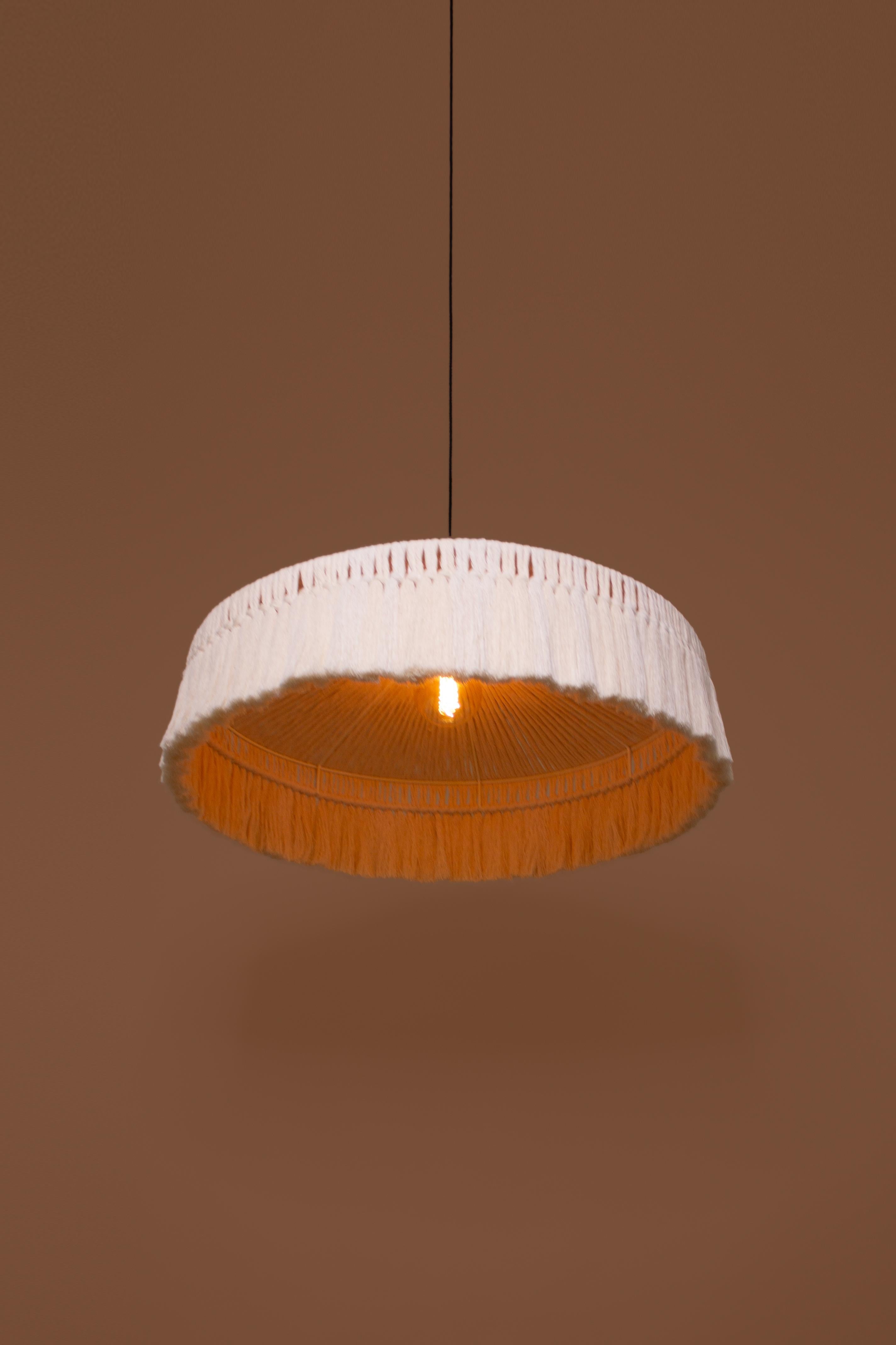 Handwoven Combed Cotton Bali Lamp by León León For Sale at 1stDibs